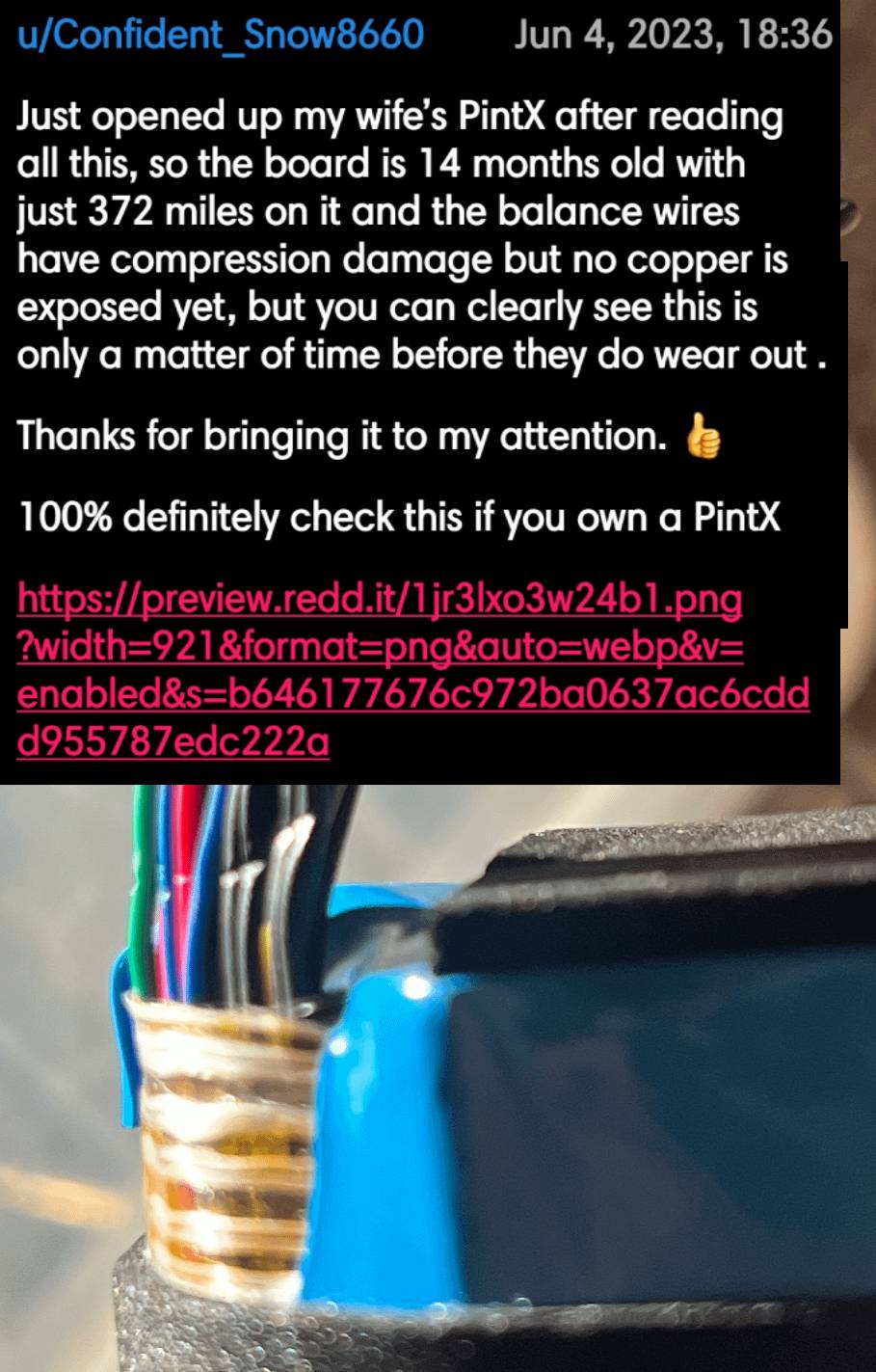Photo Gallery of Damage – Pint X Wiring Flaw Tracking